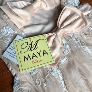 Maya | Dresses | Maya Embellished Midi Dress With Double Bow | Poshmark